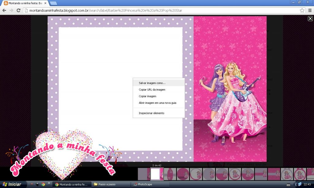 Como salvar as imagens no seu computador