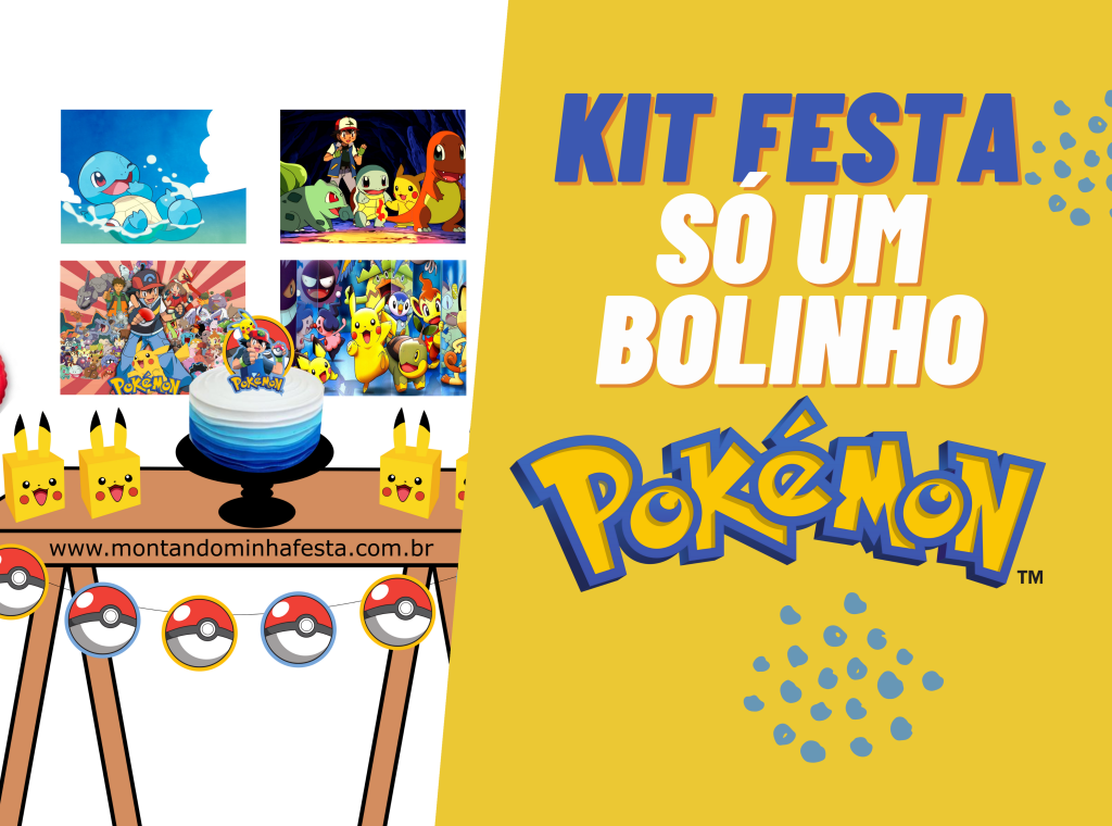 Kit festa Pokémon grátis para imprimir - Montando Minha Festa