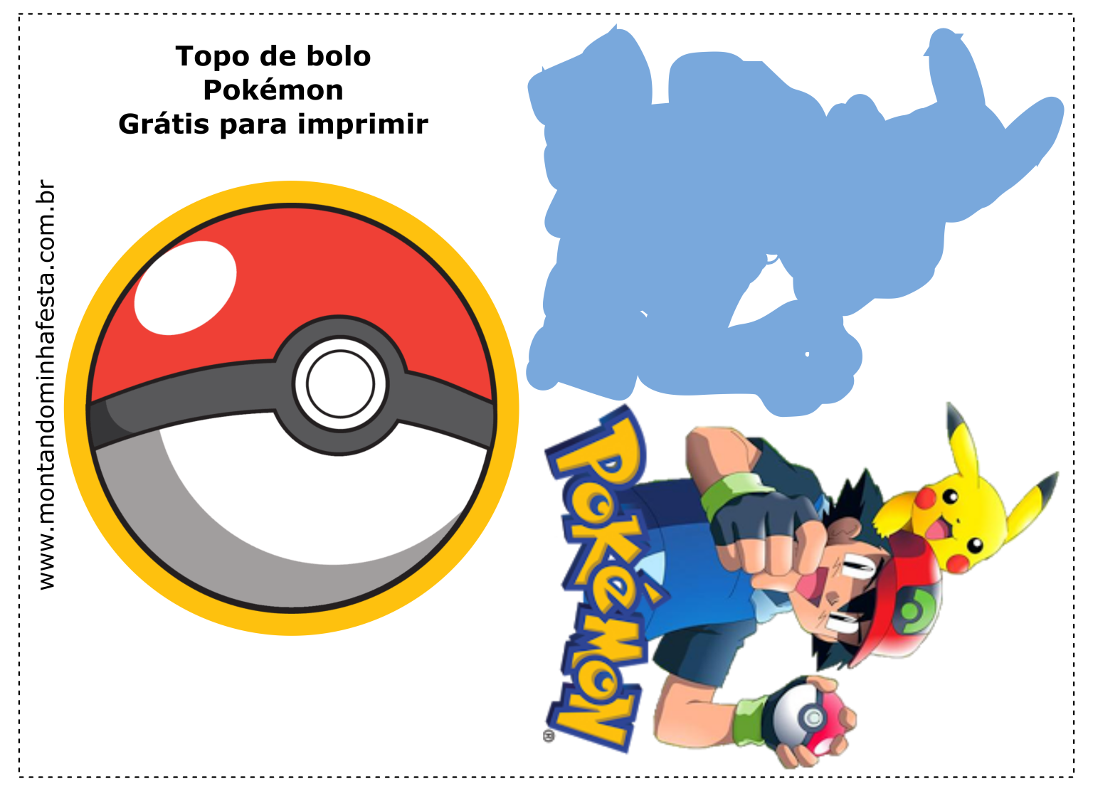Kit festa Pokémon grátis para imprimir - Montando Minha Festa